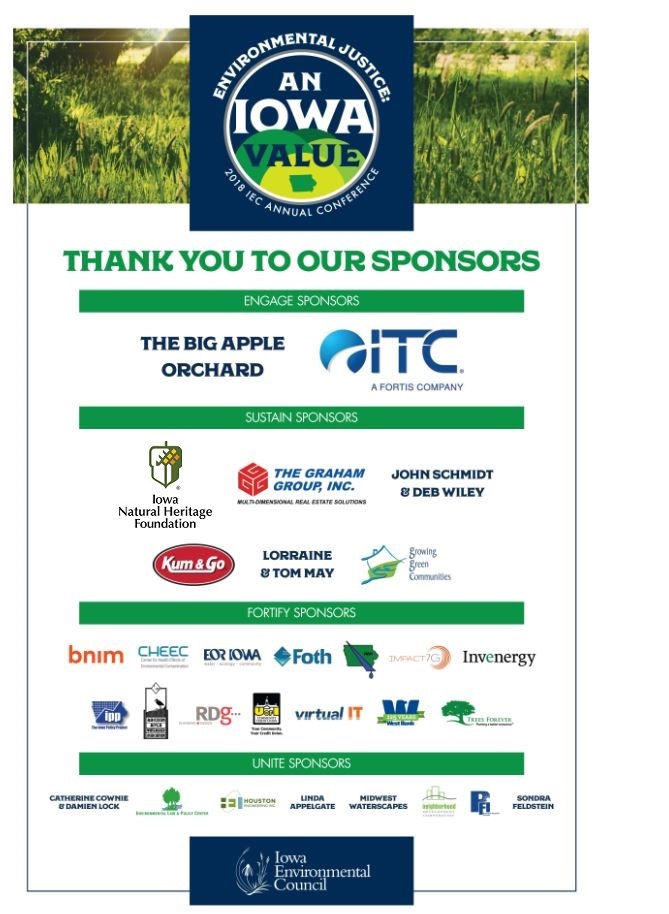 2018 Fall Conference Sponsors - Iowa Environmental Council